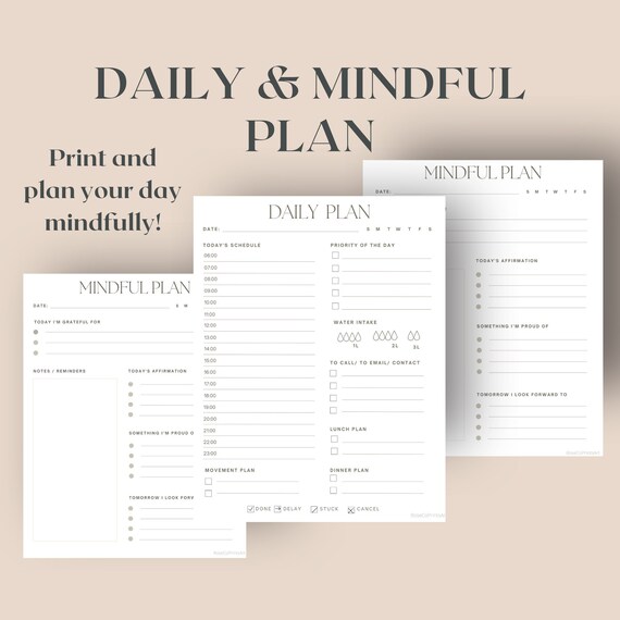One Day Planner Printable Daily Planner Download Today to - Etsy