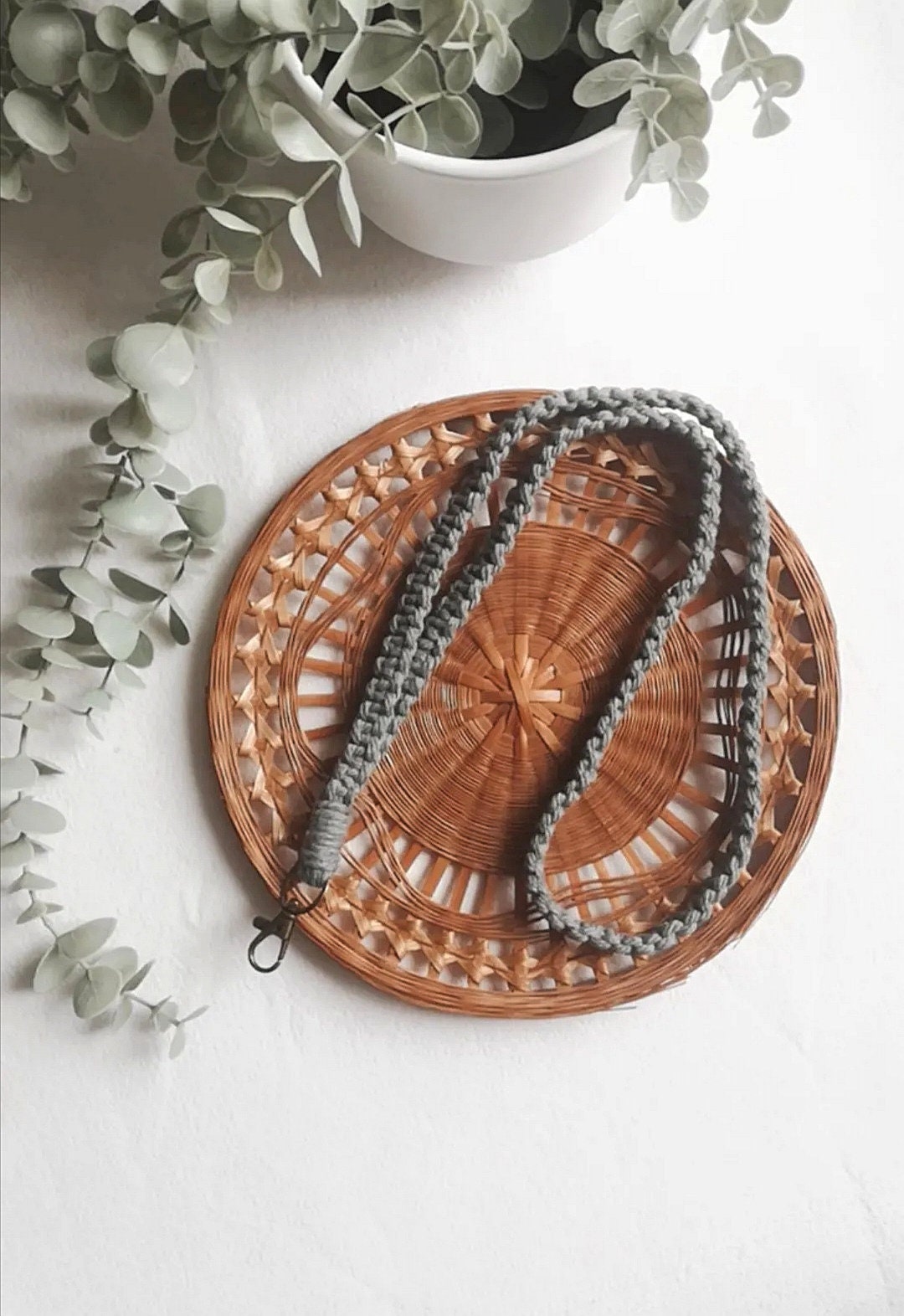 Macrame Cord Keychain ID Badge Boho Accessory - Etsy