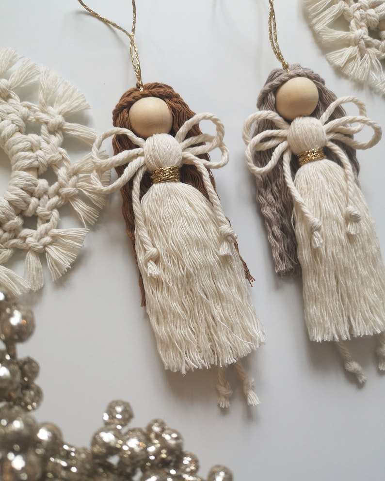 Macrame Angel | Christmas Tree Ornament | Christmas Tree Decoration - Etsy