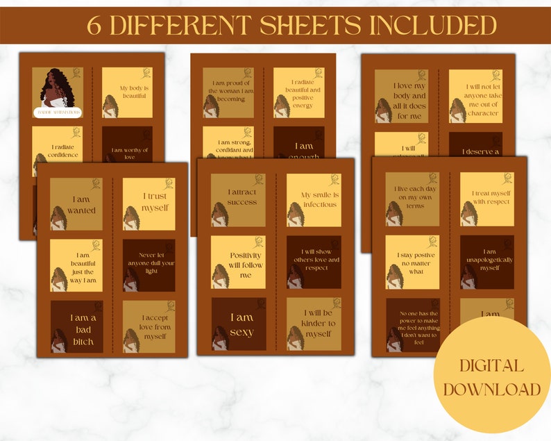 36 Affirmation Cards Printable Self-love Affirmation Card - Etsy