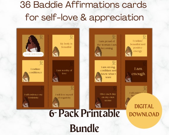 36 Affirmation Cards Printable Self-love Affirmation Card - Etsy