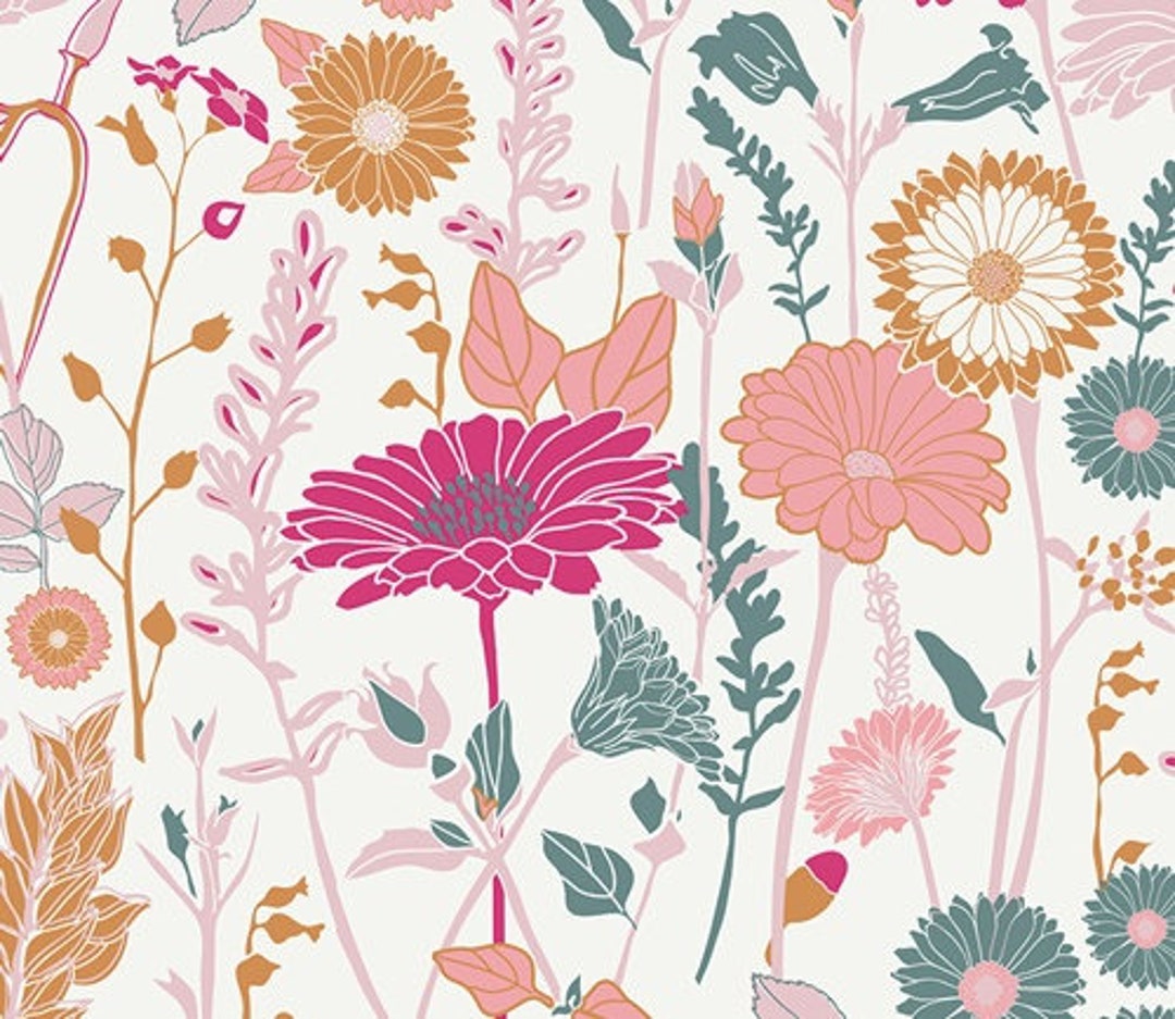 Jersey Knit | FLOWER FIELD BACHELORETTE | Cotton Jersey Knit Fabric by ...