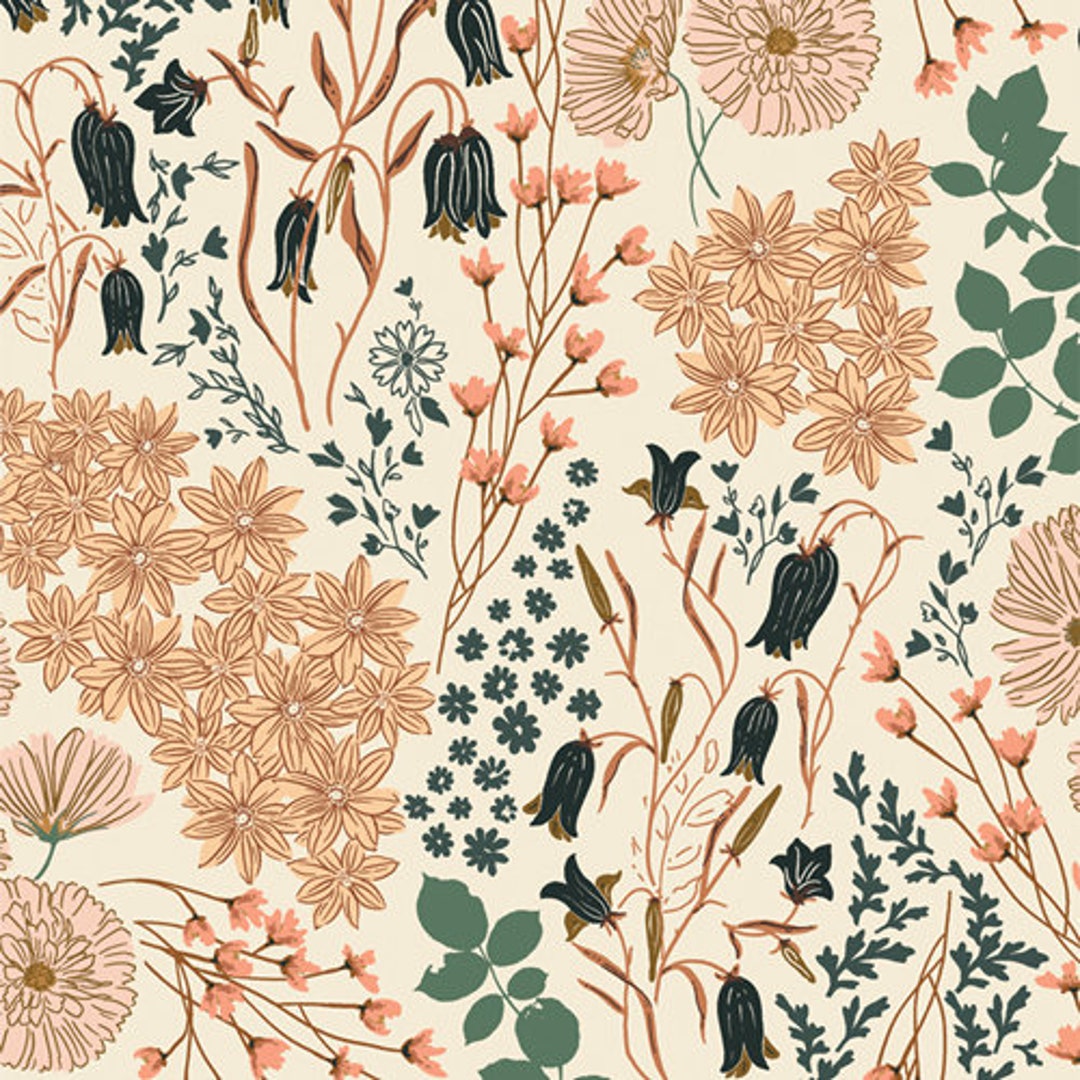BLUEBELLS + BUTTERCUPS HERON | Fabric by the Yard | Wild Forgotten ...