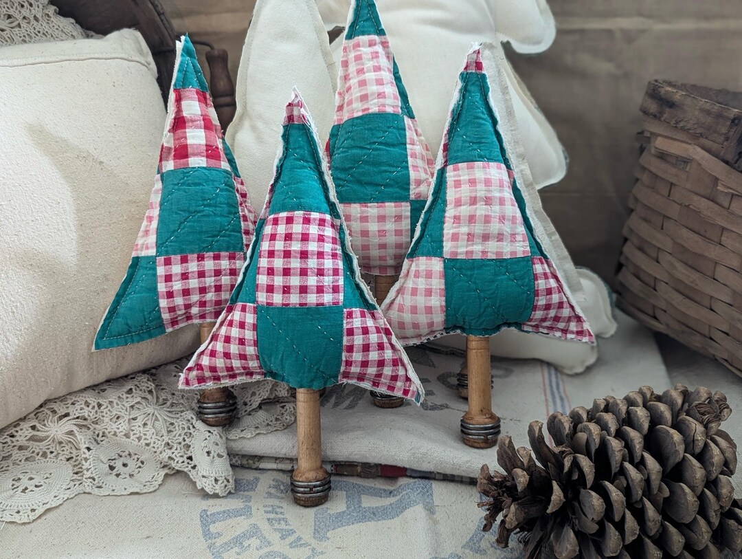 Antique Spool Tree | Vintage Cutter Quilt Christmas Cottagecore Hygge ...