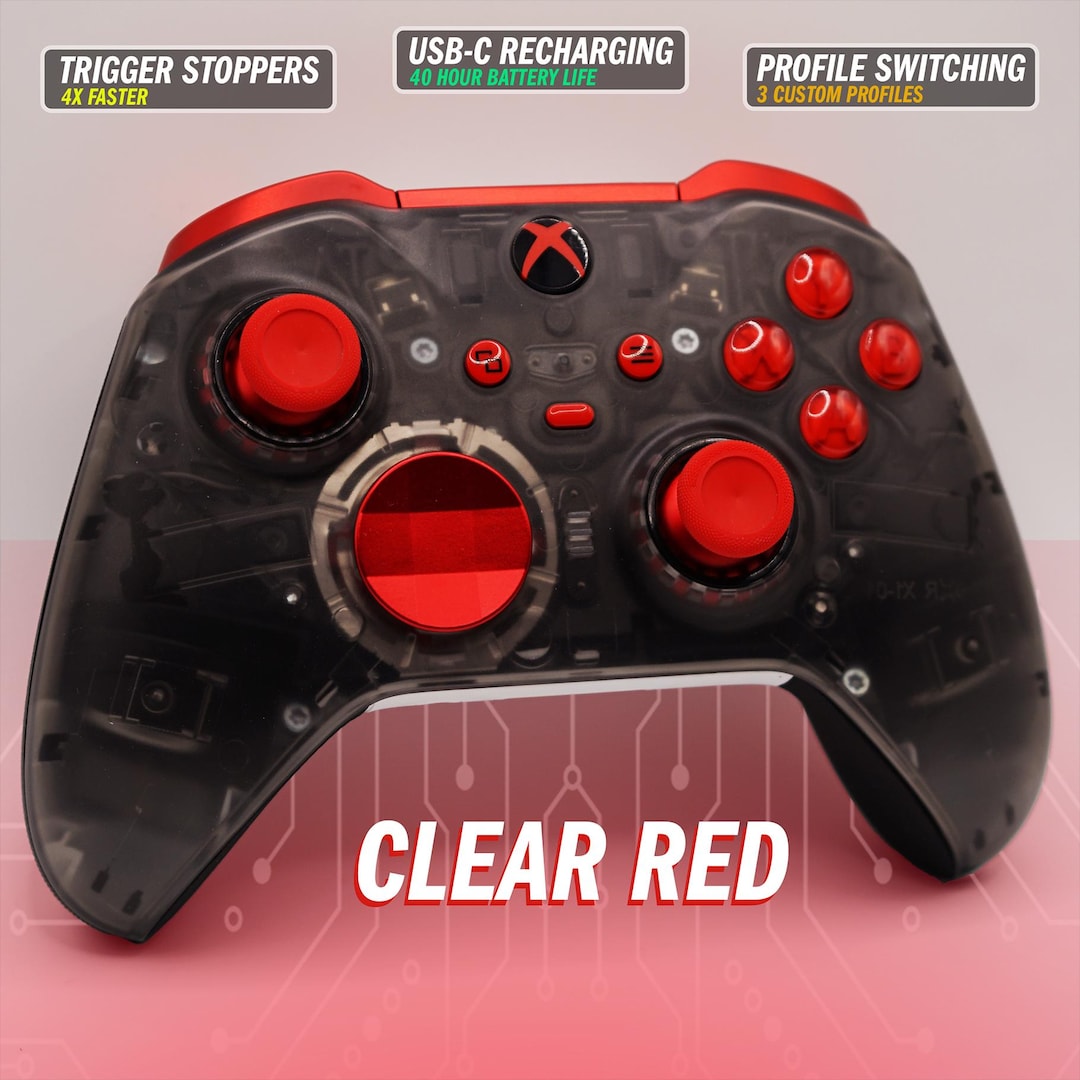 Xbox Elite Series 2 Controller Custom Xbox Controller Clear Red - Etsy