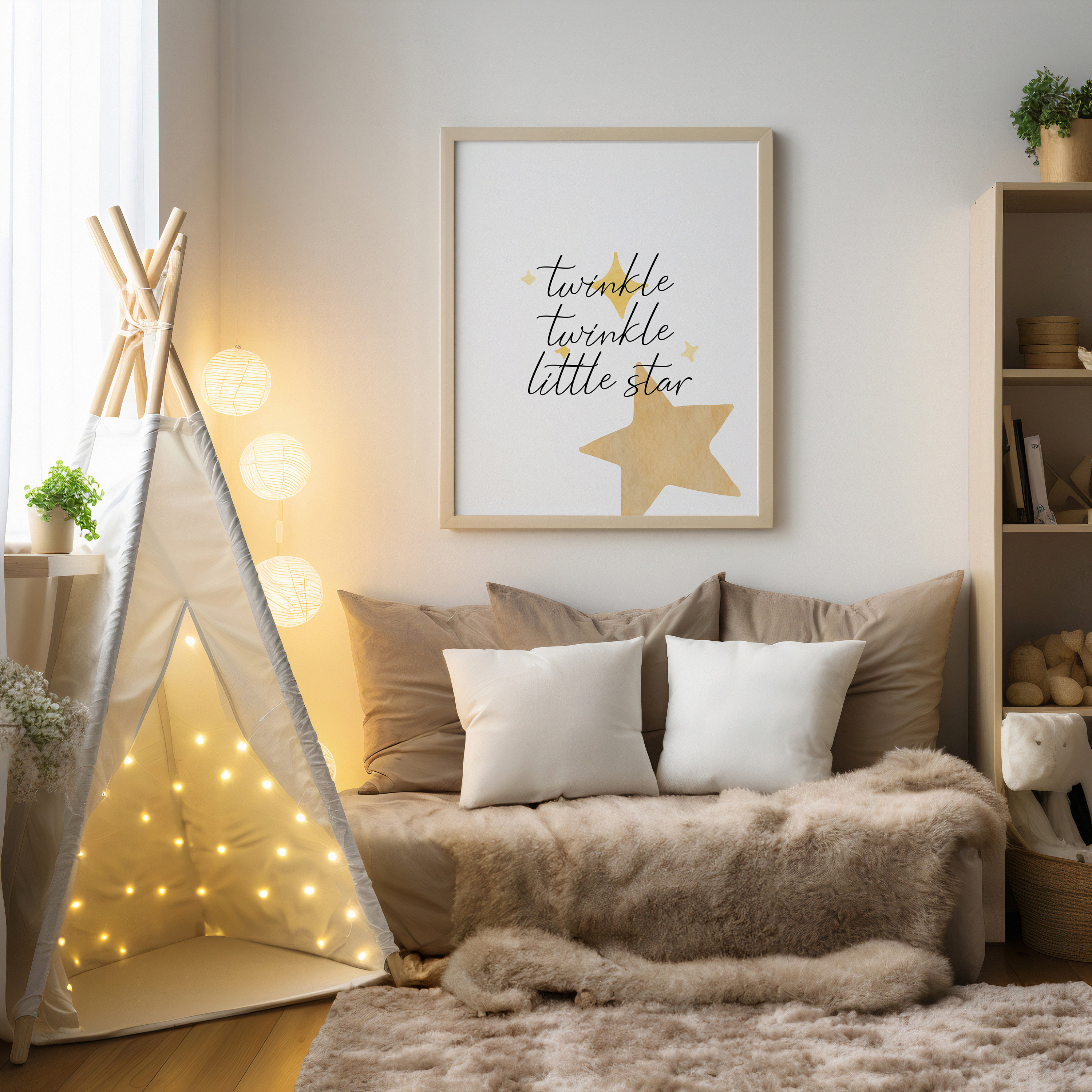 Twinkle Twinkle Little Star Quote Print for Wall Art Home Decor Nursery ...