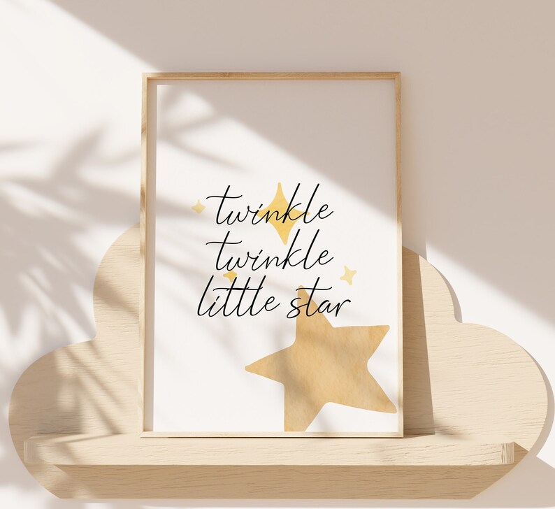 Twinkle Twinkle Little Star Quote Print for Wall Art Home Decor Nursery ...