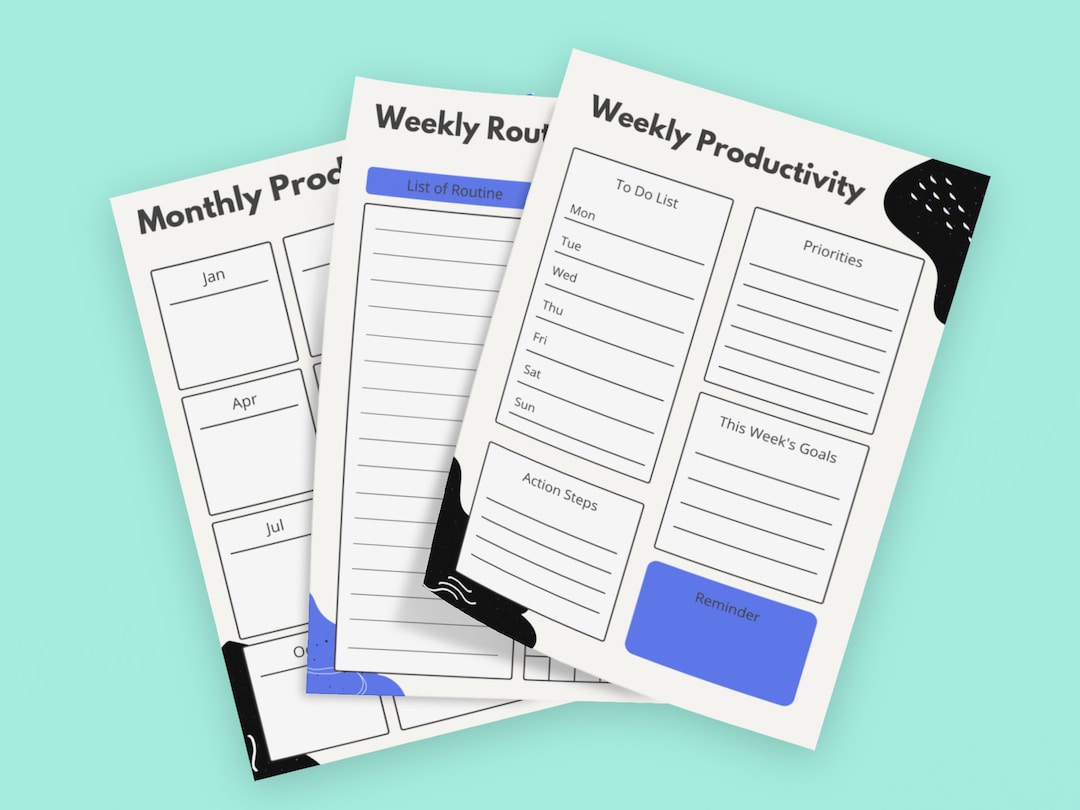 Productivity Planner MENS Color Scheme - Etsy
