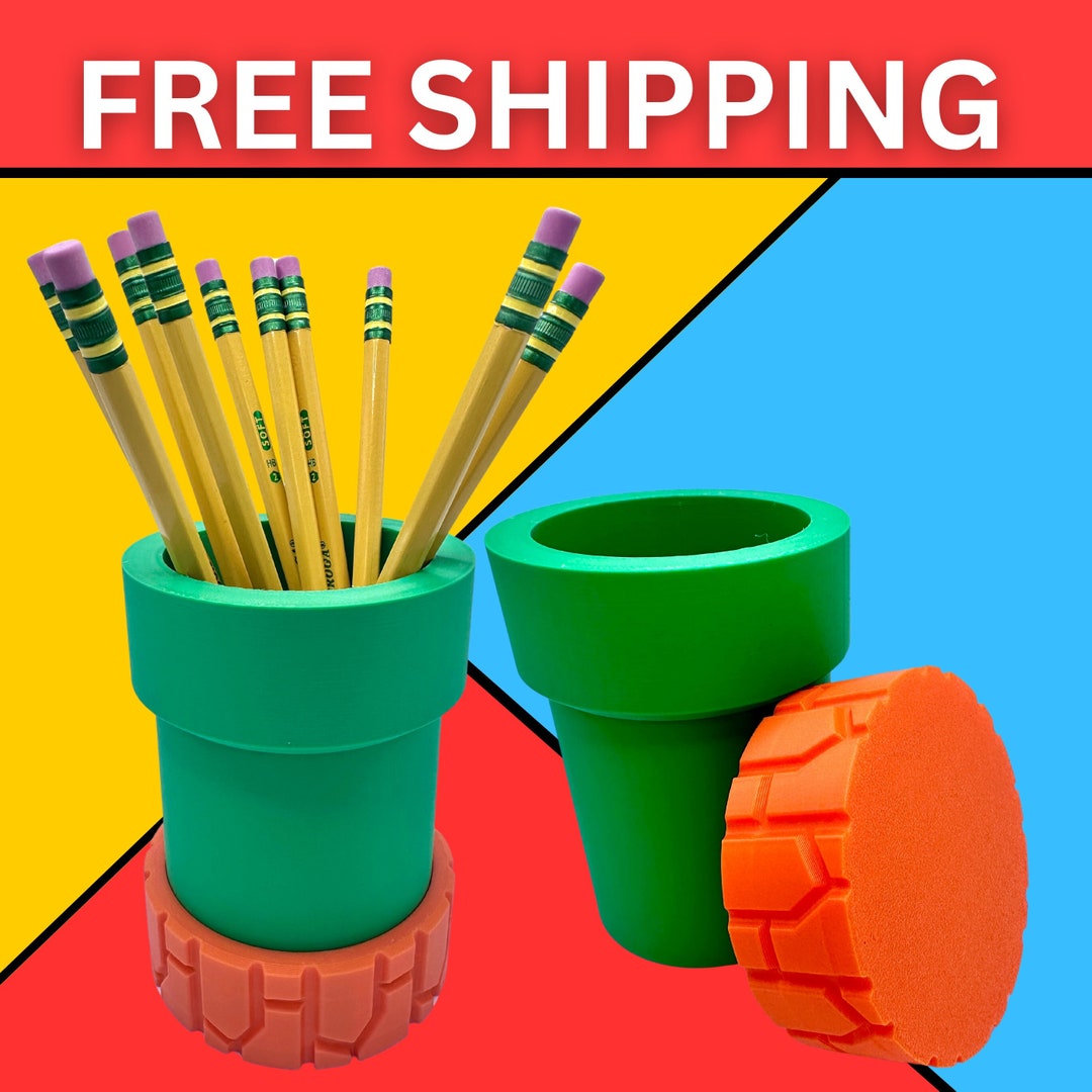 Cute Pencil Holder, 3D Printed Pipe Pen and Pencil Holder, High Quality ...