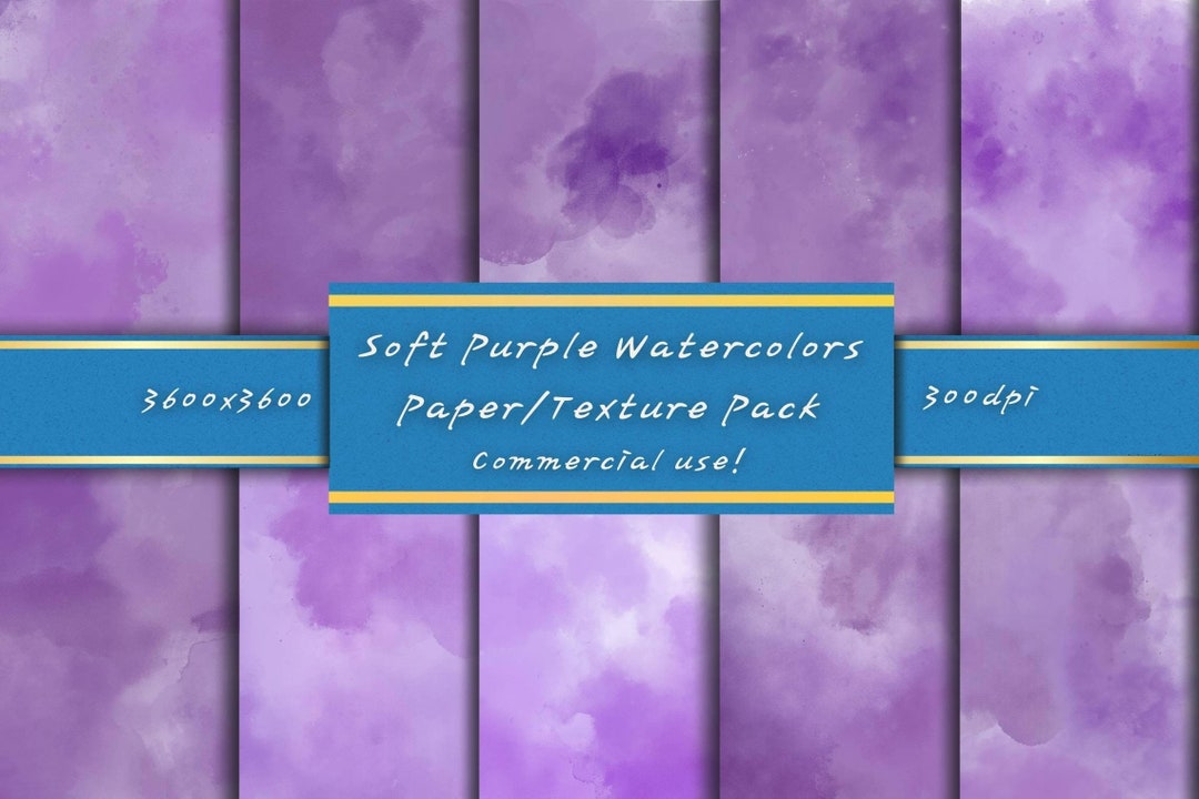 Soft Purple Lavender Watercolor Digital Paper Pack – 12x12 Textured ...