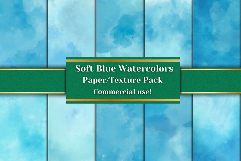 Soft Light Blue Watercolor Digital Paper Pack – 12x12 Textured ...