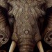 Mystic Elephant - Digital Art Painting, Wall, AI Generated, Square ...
