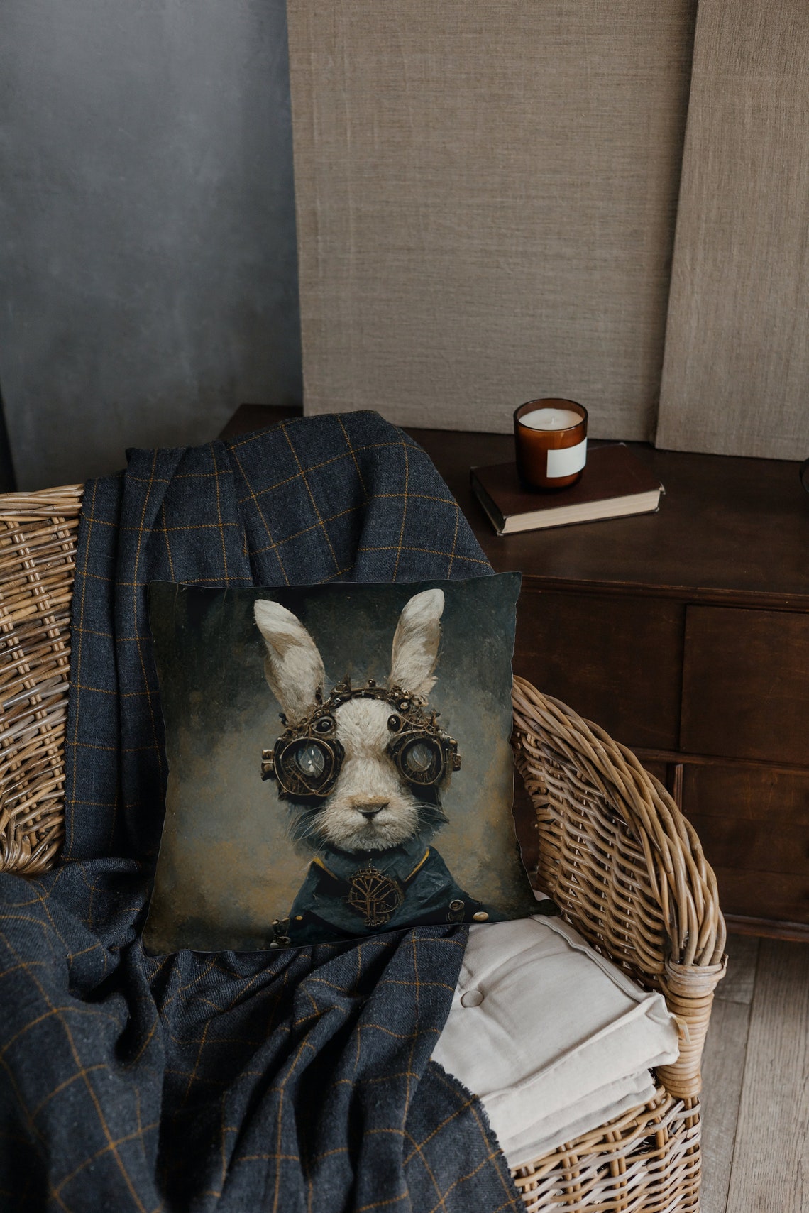 Steampunk Rabbit 2 Digital Art Painting, AI Generated, Wall Art, Square ...