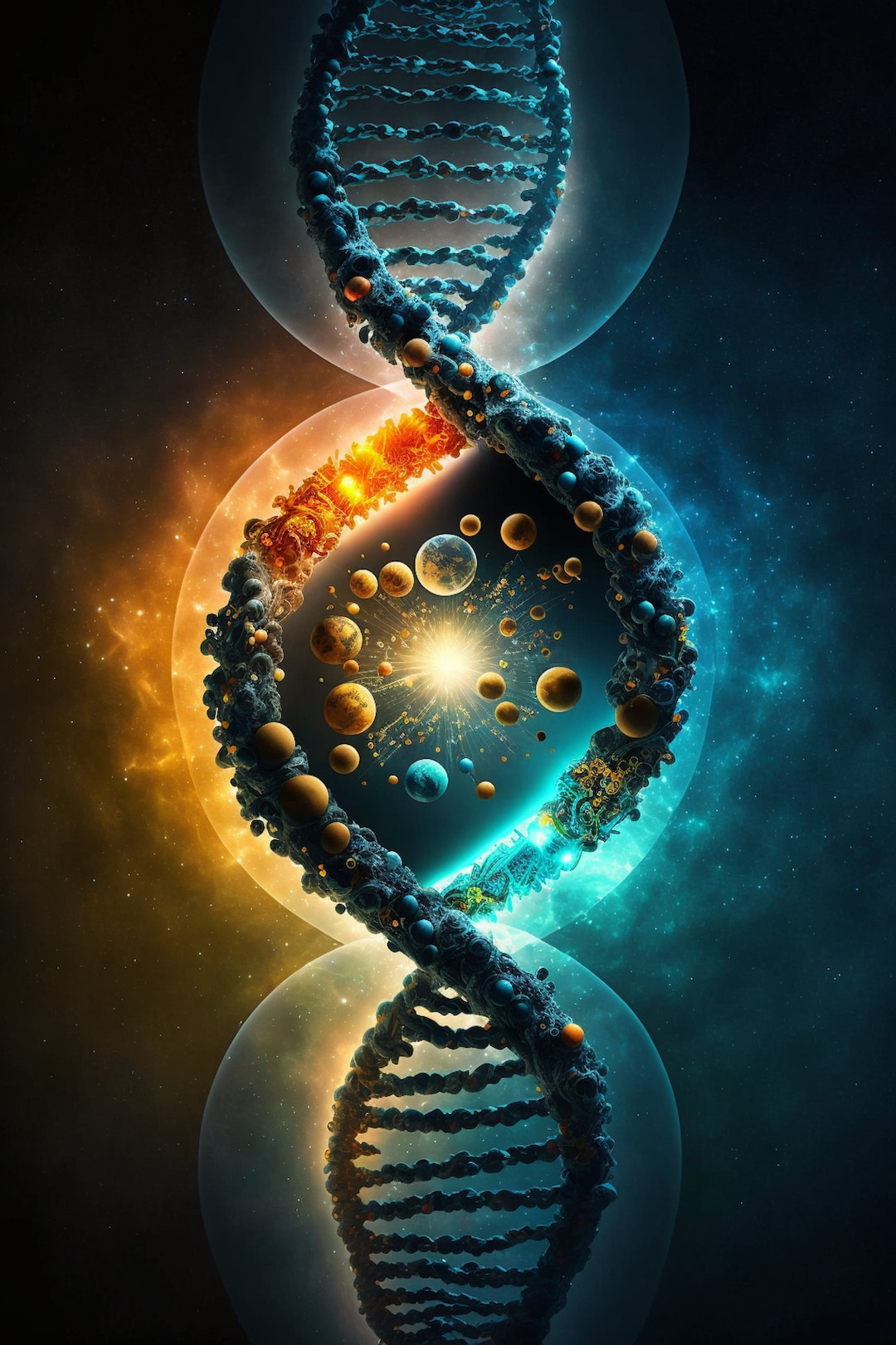 DNA of the Universe - Digital Art Print, AI Generated, Wall, 2:3, AI ...