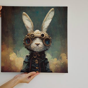 Steampunk Rabbit #1 - Digital Art Print, AI Generated, Wall Art, Square ...