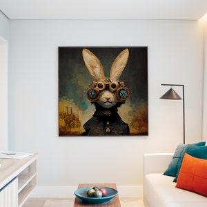 Steampunk Rabbit #3 - Digital Art Painting, AI Generated, Wall Art ...