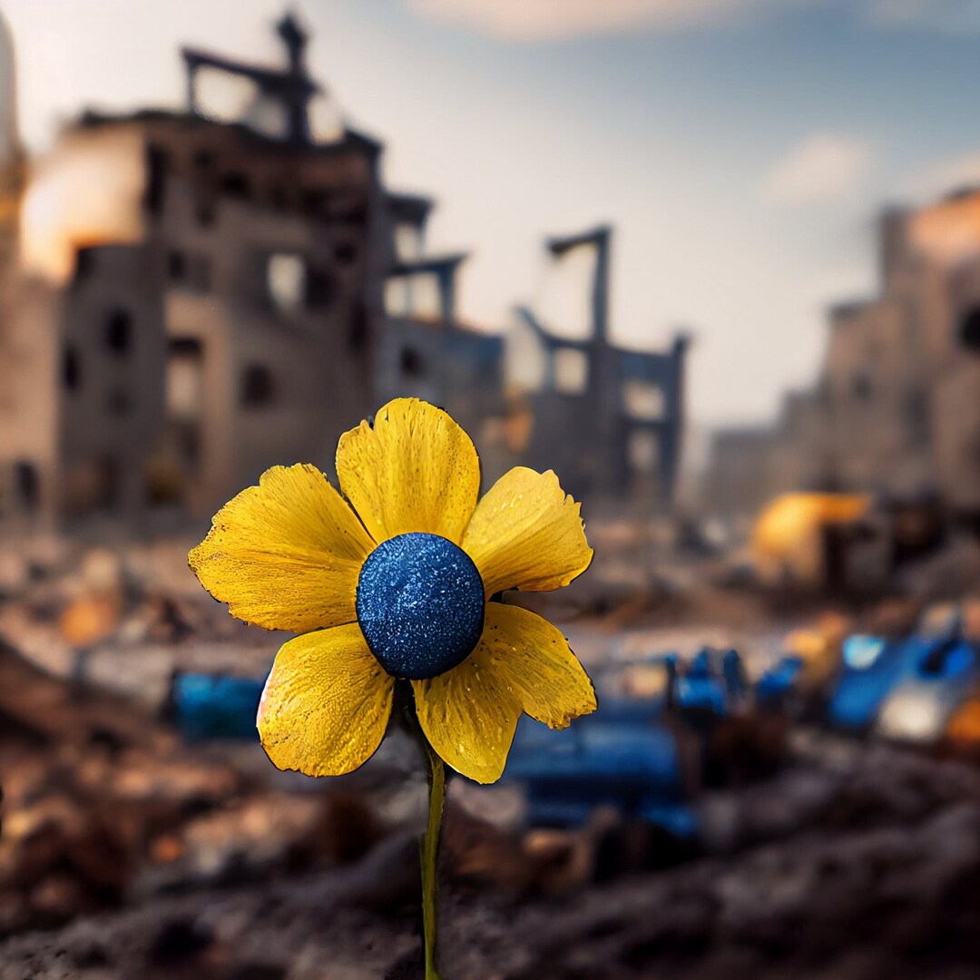 Slava Ukraini - Digital Art Print, AI Generated, Wall Art, Square, AI ...