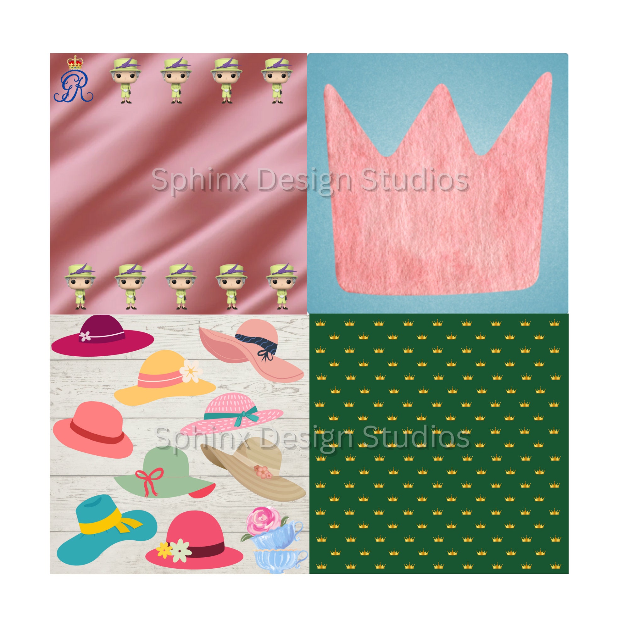 The QUEEN COLLECTION Digital Paper Pack, Set of 12 Papers, Instant ...