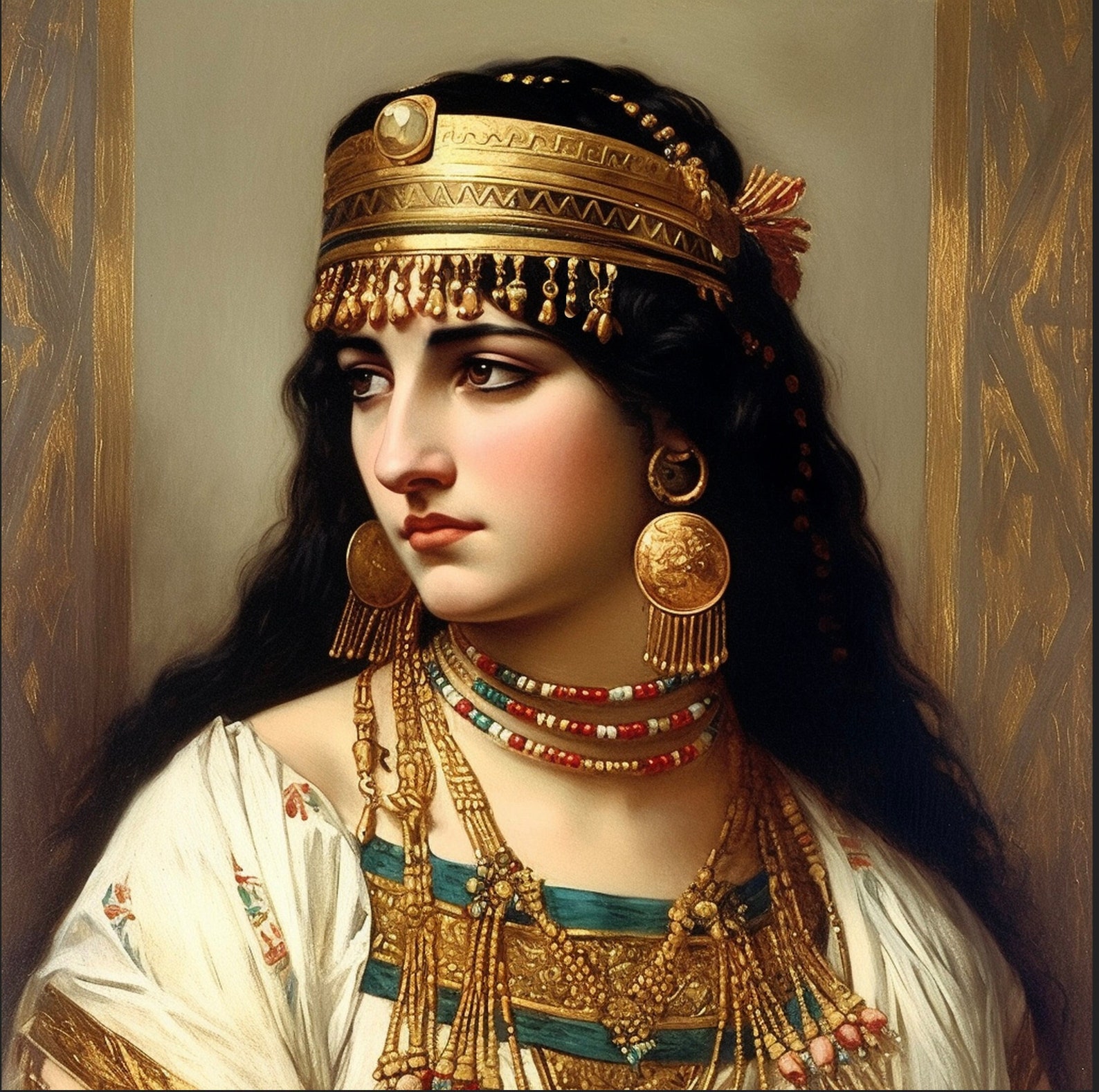 Cleopatra - Digital Art Print, AI Generated, Wall Art, Square, AI Art ...