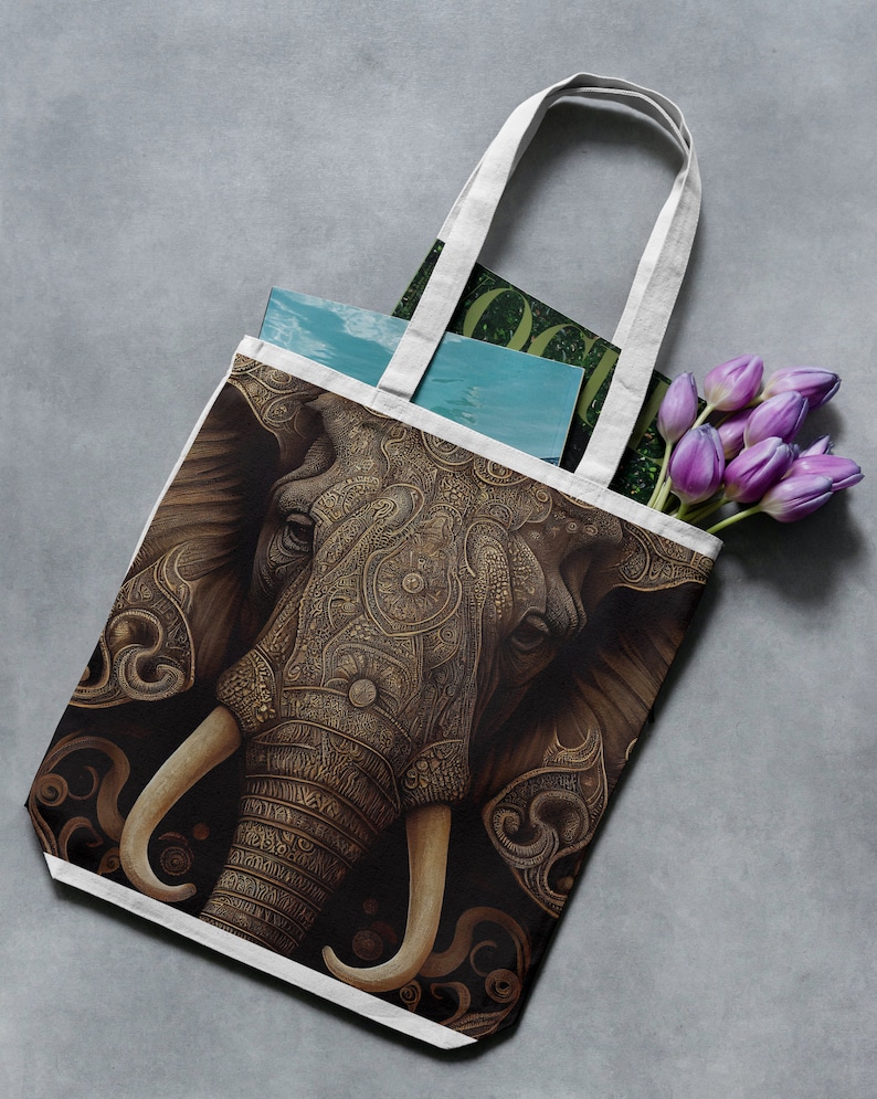 Mystic Elephant - Digital Art Painting, Wall, AI Generated, Square ...