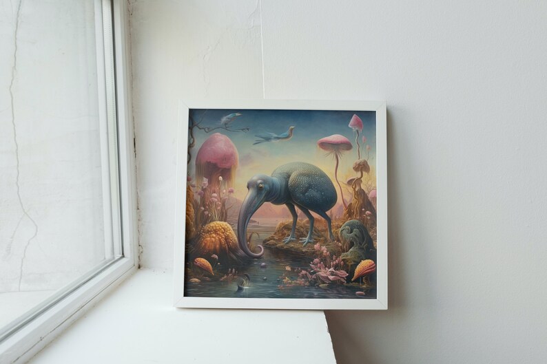 The Jabberwocky Digital Art Print, AI Generated, Wall Art, Square, AI ...