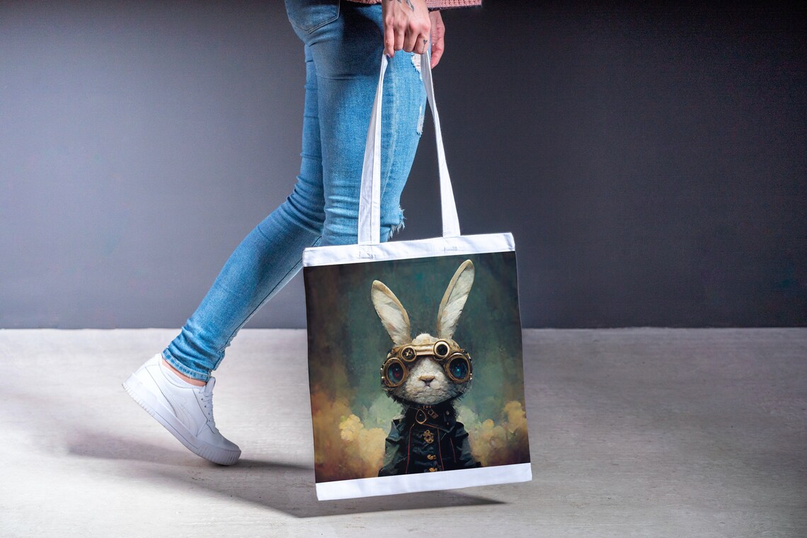 Steampunk Rabbit #1 - Digital Art Print, AI Generated, Wall Art, Square ...