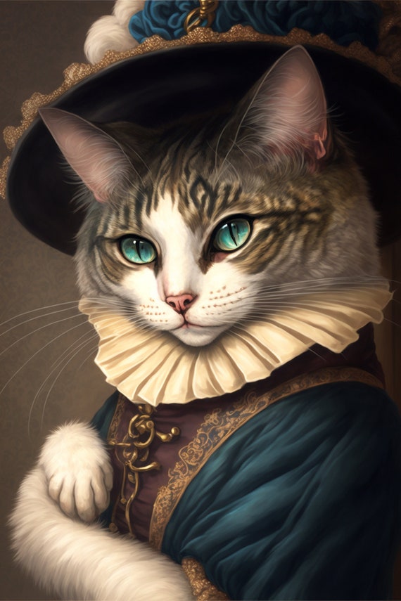 Cat In Victorian Dress