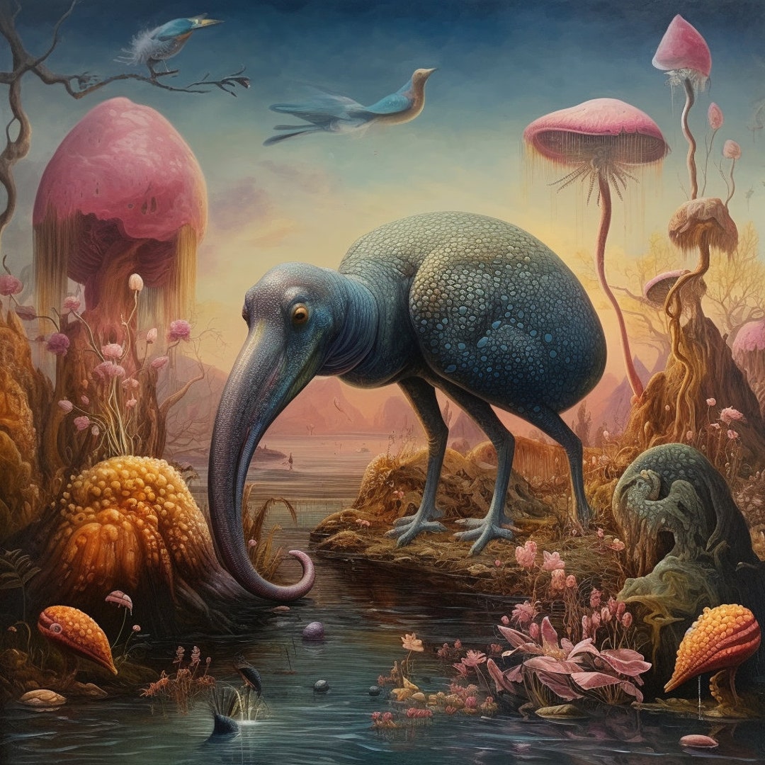 The Jabberwocky - Digital Art Print, AI Generated, Wall Art, Square, AI ...