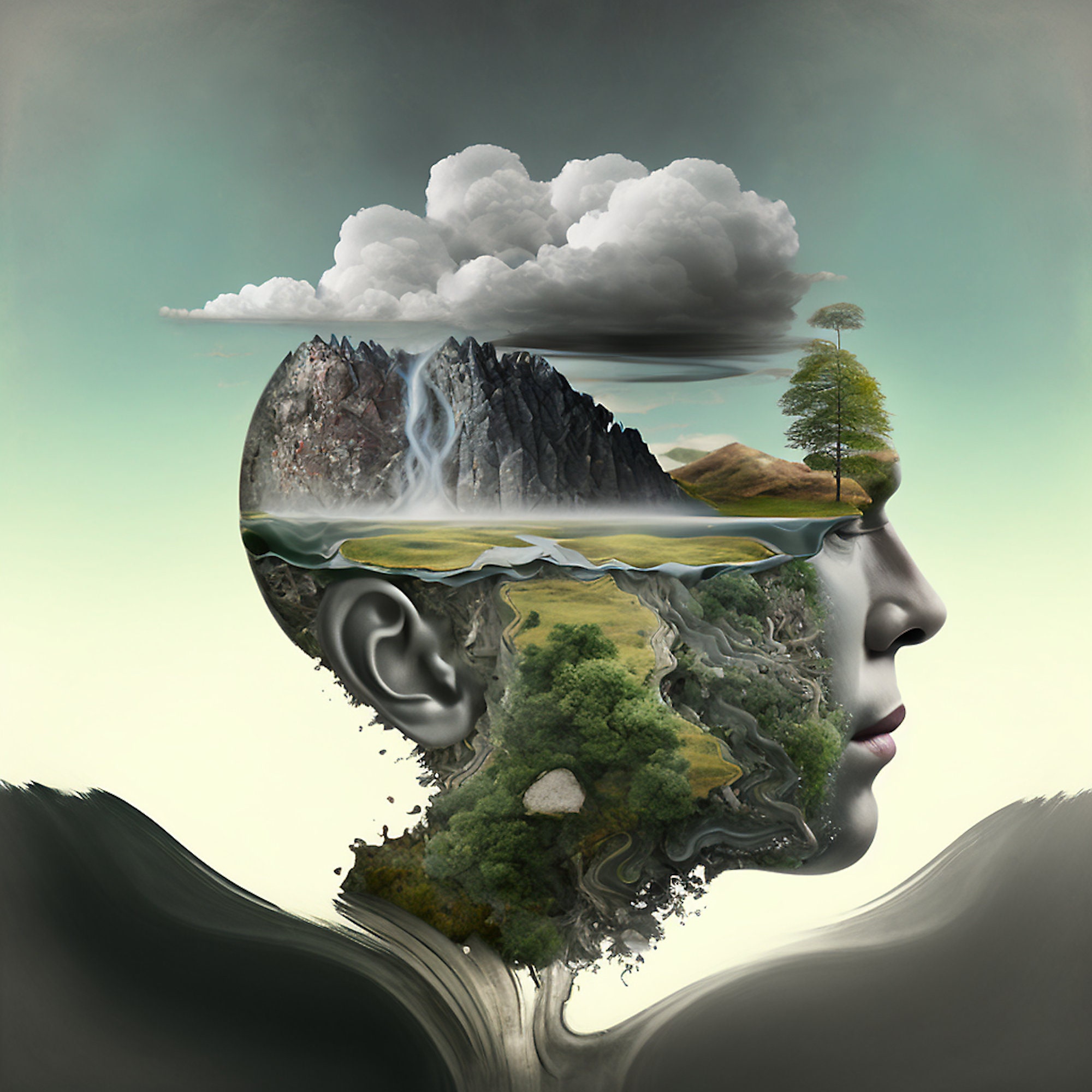 Inner Nature - Digital Art Print, AI Generated, Wall Art, Square, AI ...