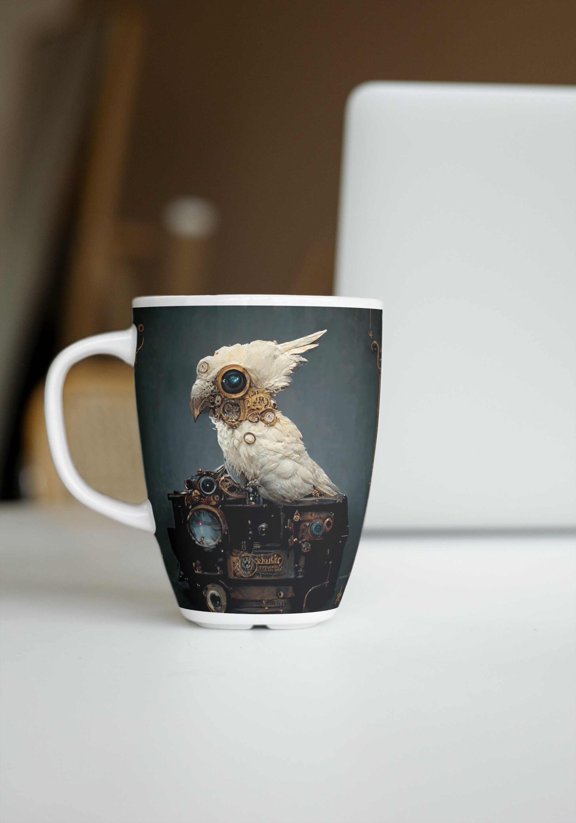 Steampunk Cockatoo 1 Digital Art Print, AI Generated, Wall, Square, AI ...