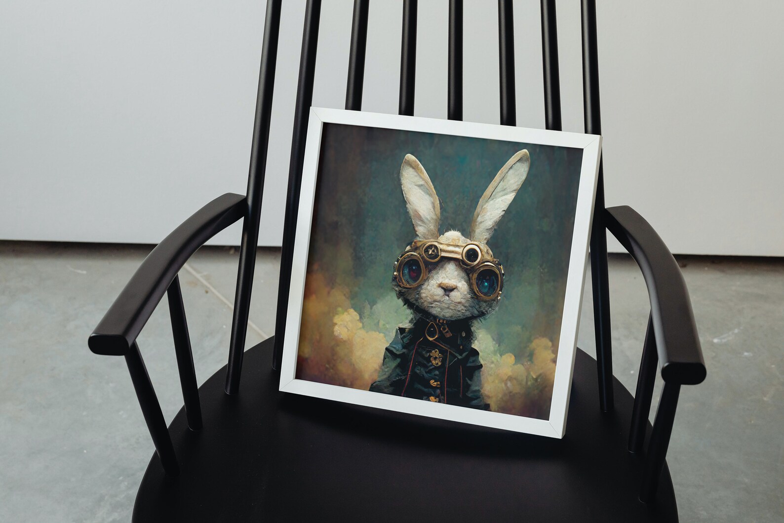 Steampunk Rabbit #1 - Digital Art Print, AI Generated, Wall Art, Square ...