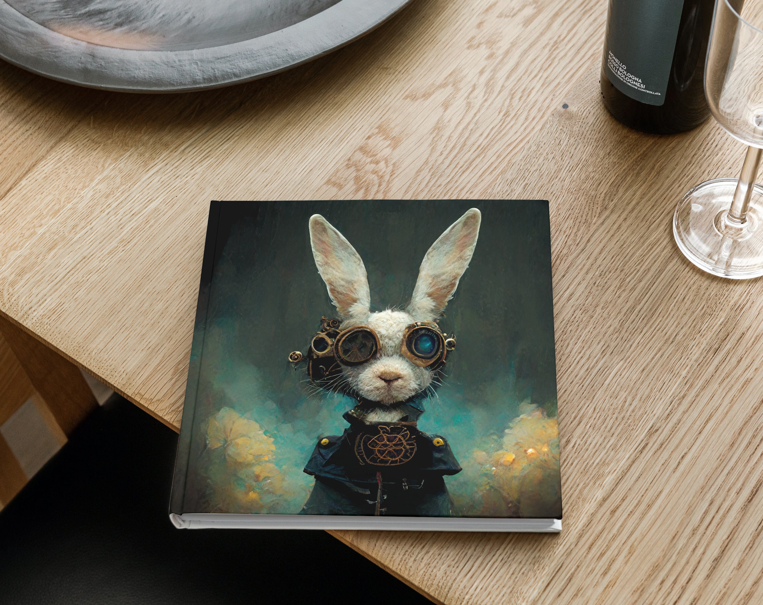 Steampunk Rabbit 4 Digital Art Print, AI Generated, Wall Art, Square ...
