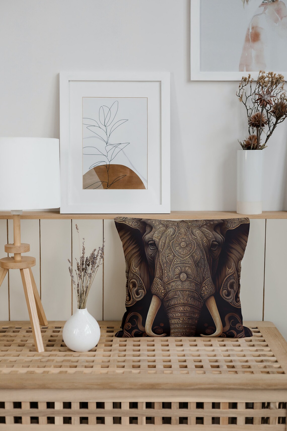 Mystic Elephant - Digital Art Painting, Wall, AI Generated, Square ...