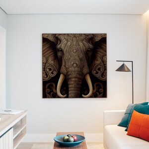 Mystic Elephant - Digital Art Painting, Wall, AI Generated, Square ...