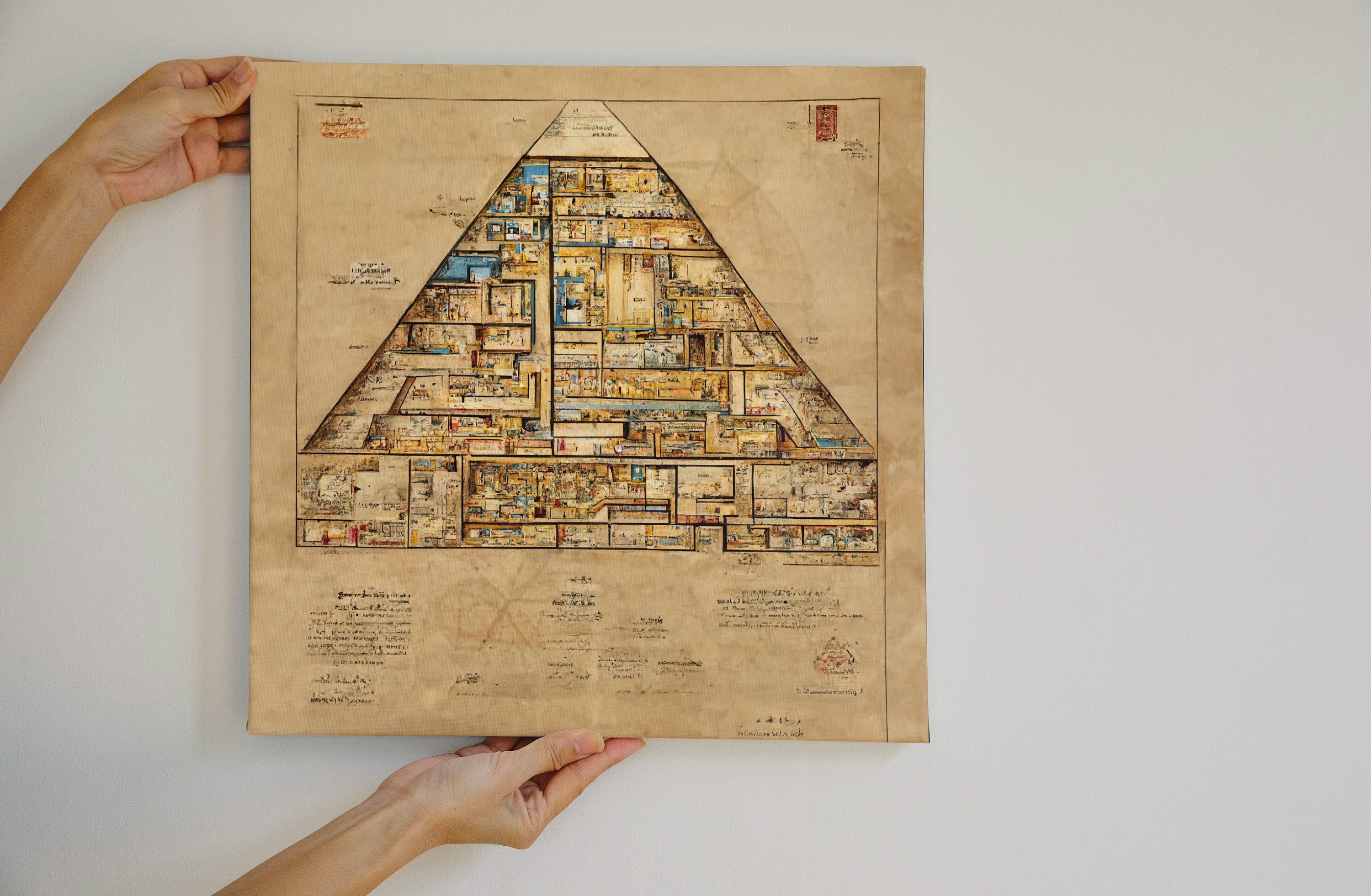 Pyramid Interior Map - Digital Art Print, AI Generated, Wall Art ...