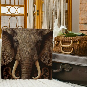 Mystic Elephant - Digital Art Painting, Wall, AI Generated, Square ...
