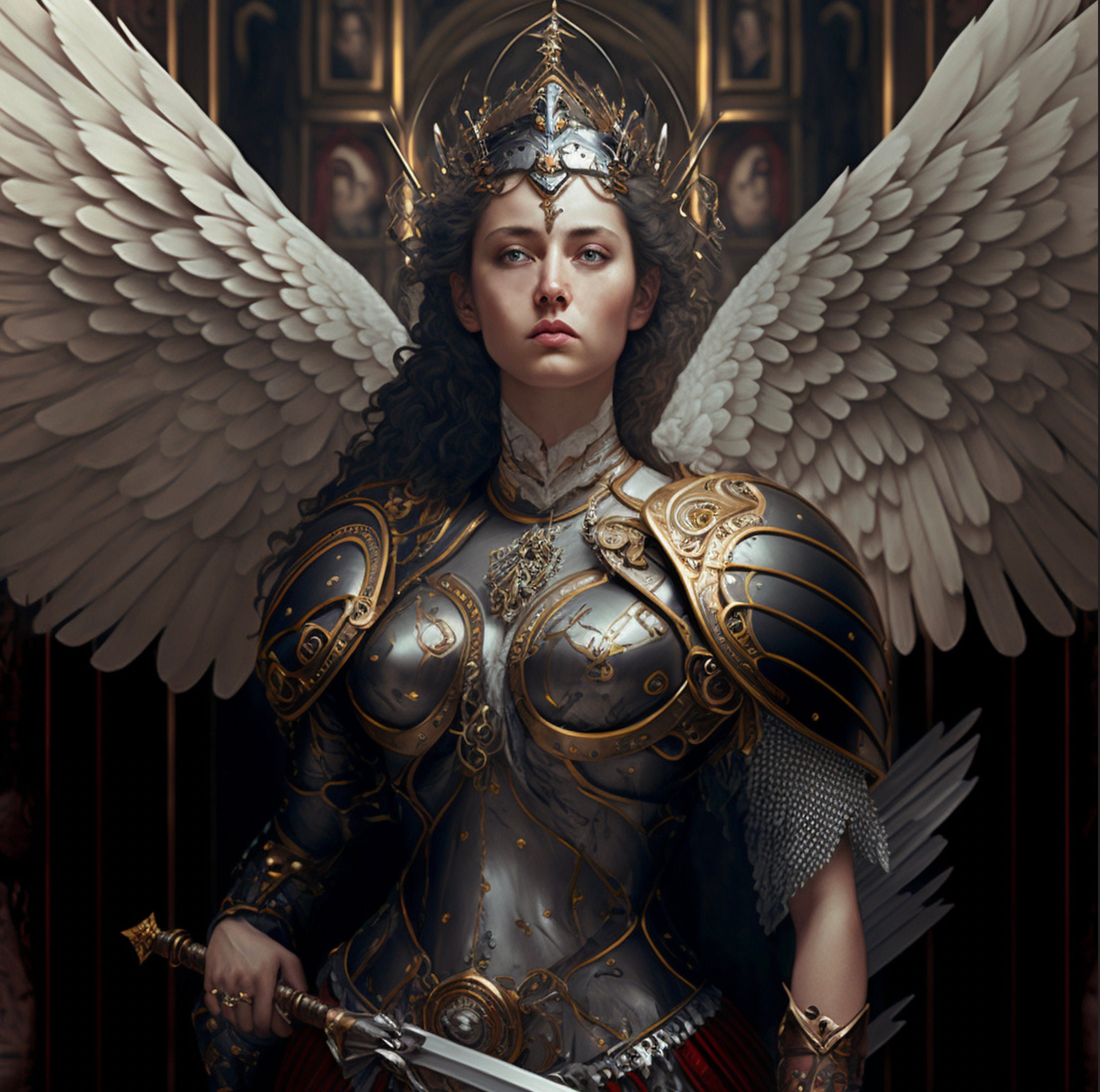 Valkyrie Digital Art Print, AI Generated, Wall Art, Square, AI Art, Digital Download, Home Decor ...