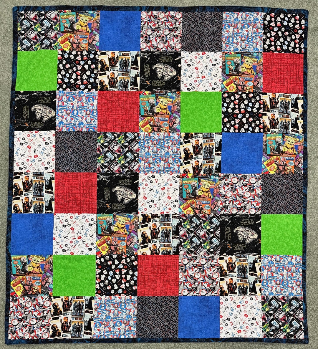 Star Wars Quilt the Mandalorian Quilt Grogu Blanket - Etsy