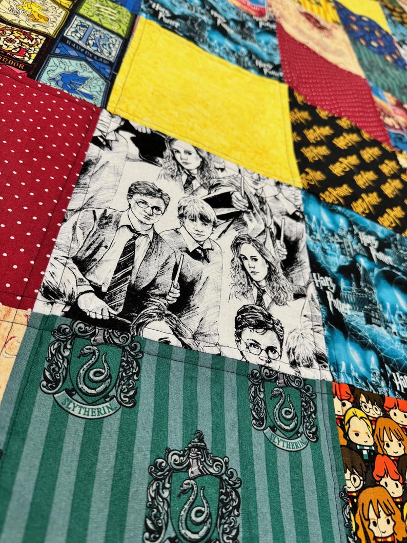 Harry Potter Quilt, Hogwarts Houses Twin Sized Comforter - Etsy