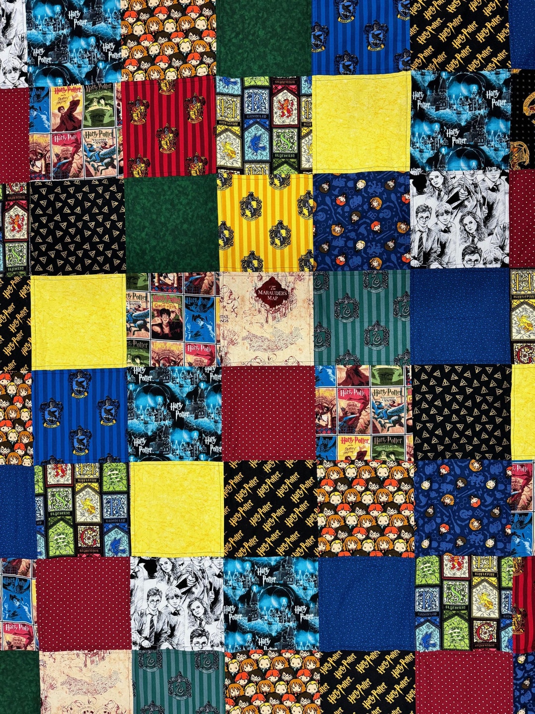 Harry Potter Quilt, Hogwarts Houses Twin Sized Comforter - Etsy