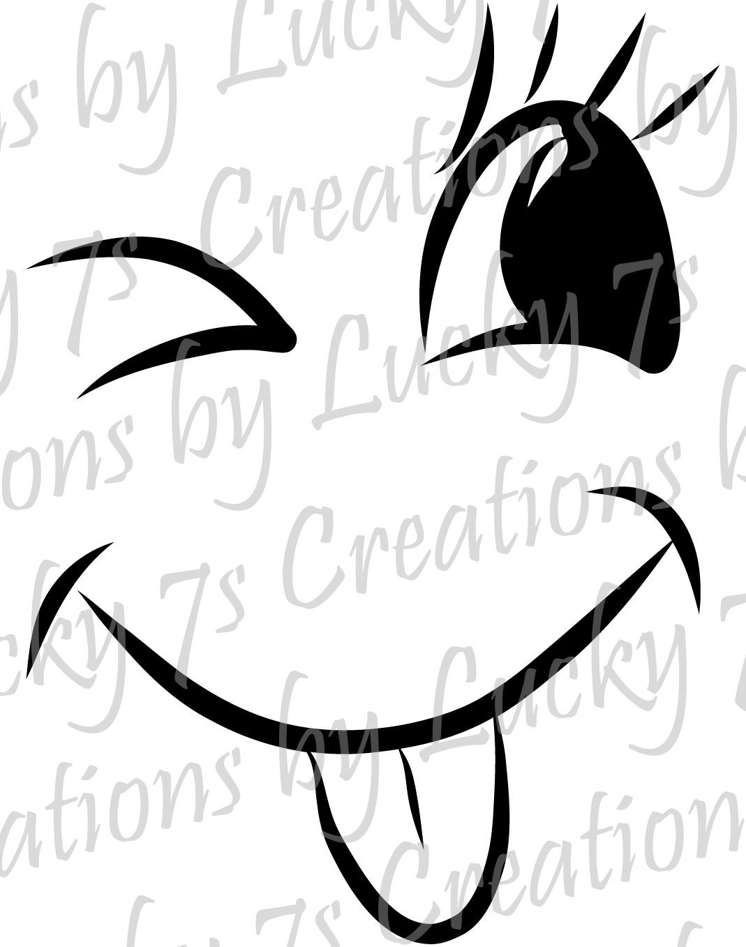 Wink Face Clipart, PNG JPEG SVG, Digital Download - Etsy