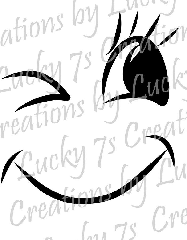 Wink Face Clipart, PNG JPEG SVG, Digital Download - Etsy