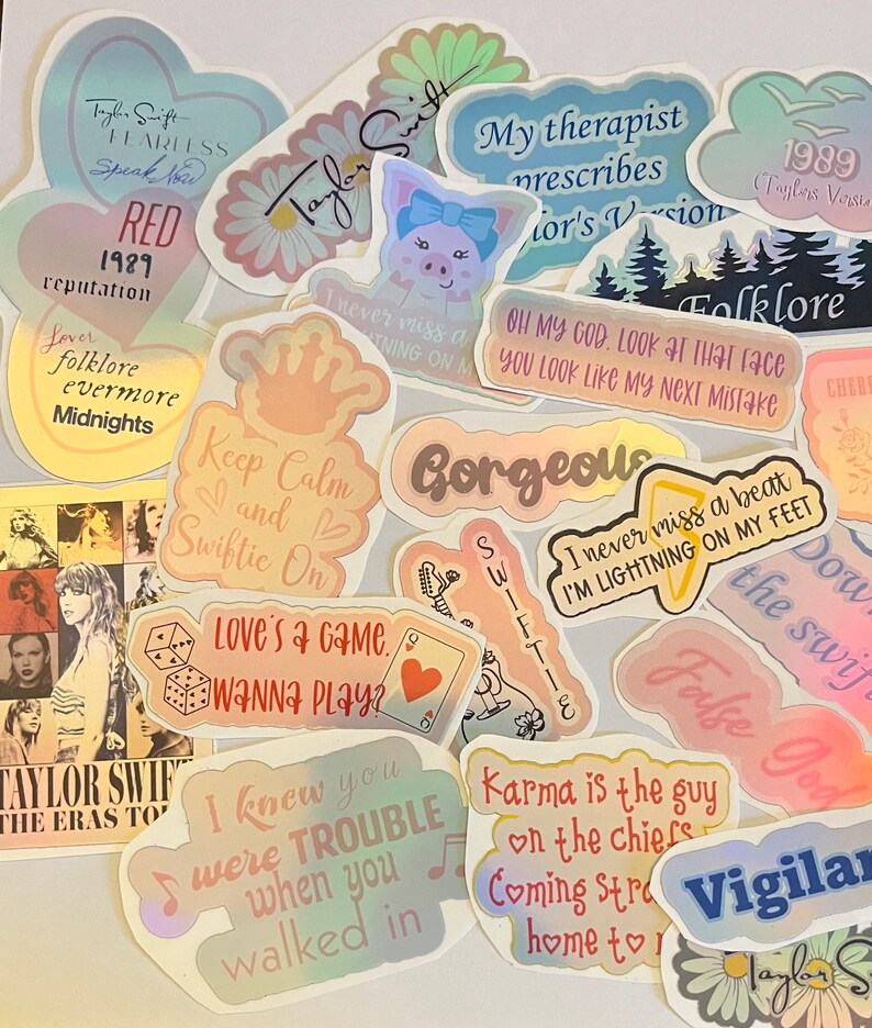 Taylor Swift Sticker Pack Vinyl Holographic Sticker UV Matte Laminate ...
