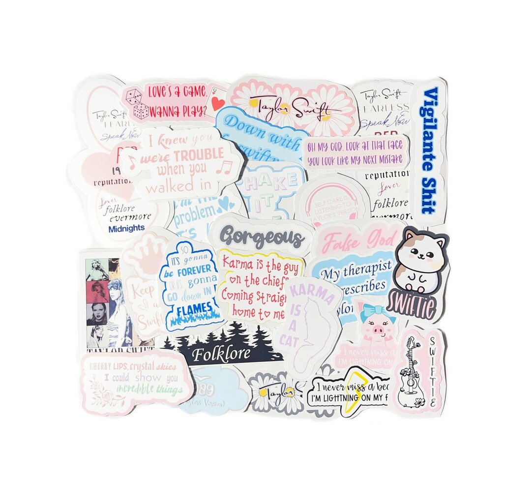Taylor Swift Sticker Pack Vinyl Holographic Sticker UV Matte Laminate ...
