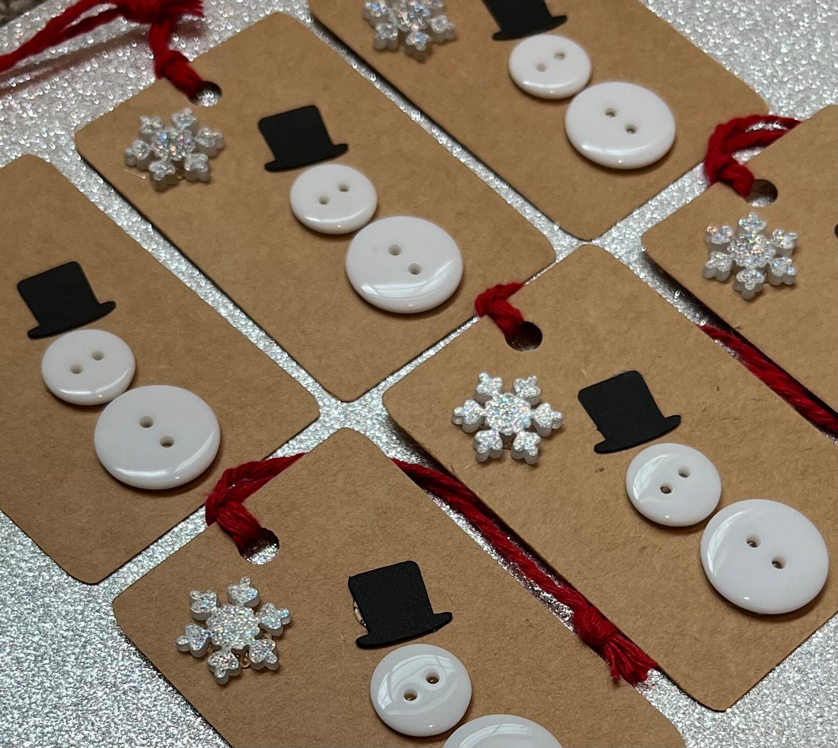 Frosty Button Snowmen Christmas Tags-set of 6! - Etsy