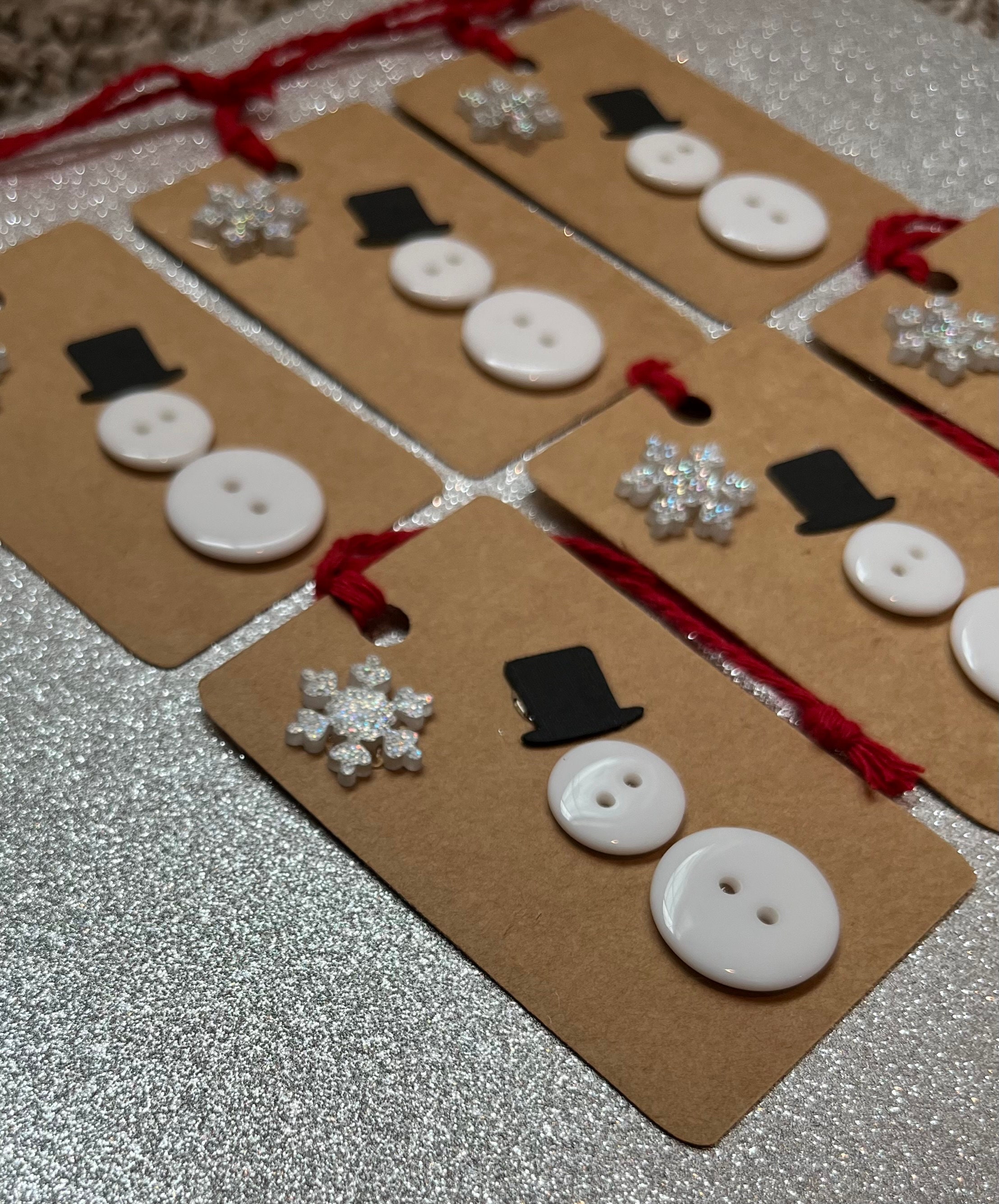 Frosty Button Snowmen Christmas Tags-set of 6! - Etsy