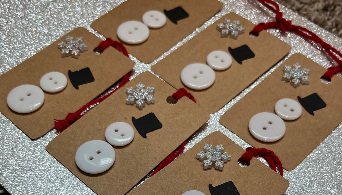 Frosty Button Snowmen Christmas Tags-set of 6! - Etsy