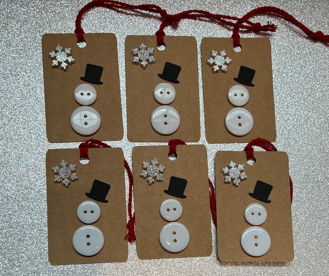 Frosty Button Snowmen Christmas Tags-set of 6! - Etsy