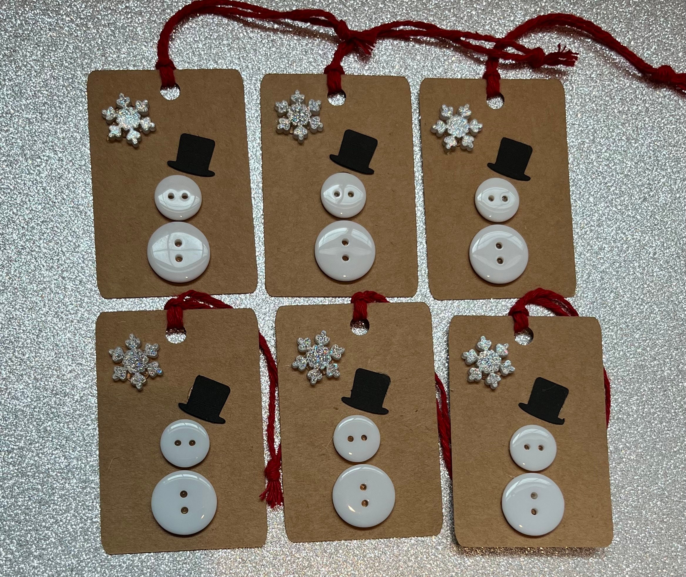 Frosty Button Snowmen Christmas Tags-set of 6! - Etsy