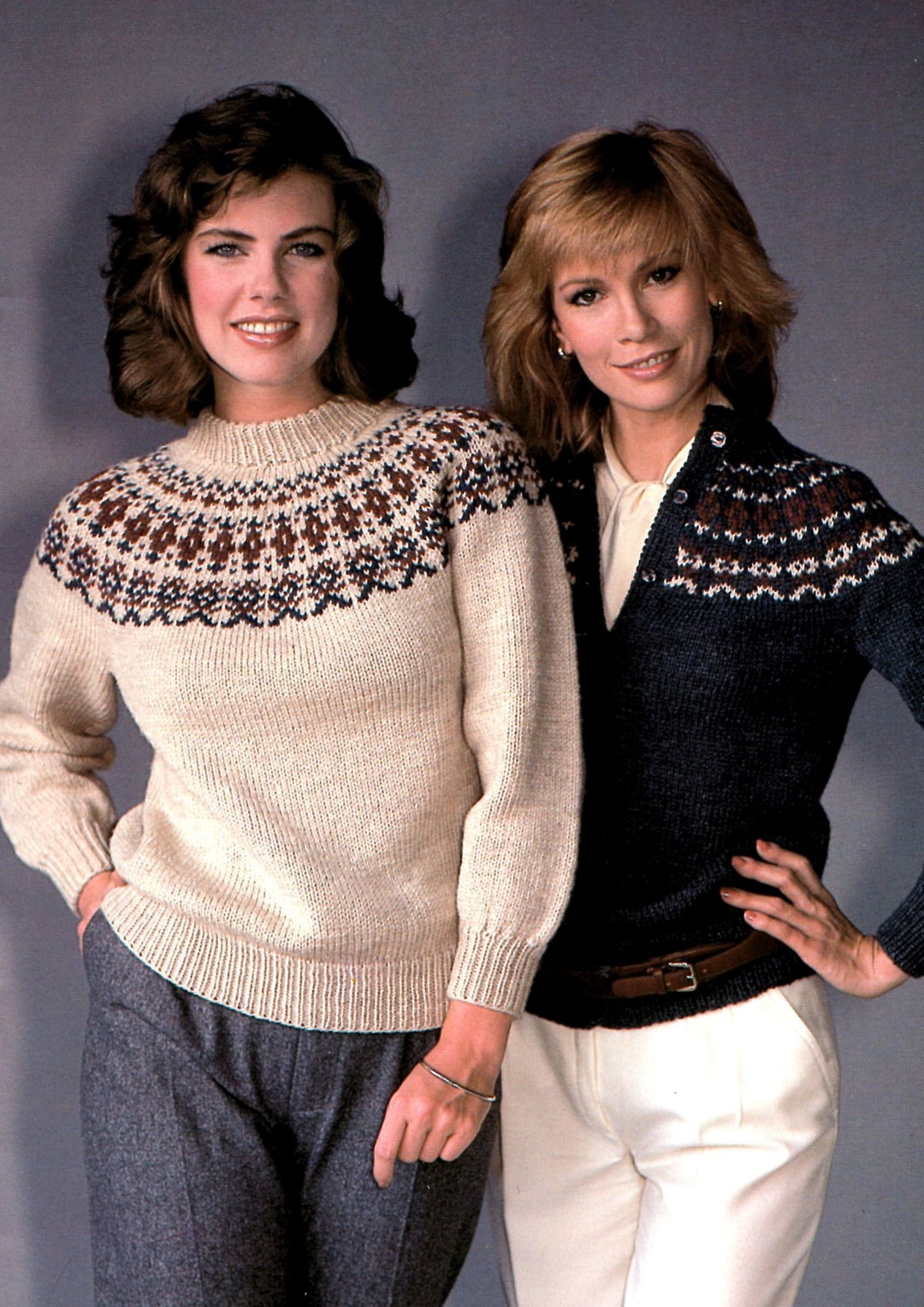 Traditional Fair Isle Yoked Pullover and Cardigan Knit in the Round 30 ...